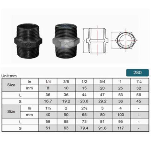 Galvanized Nipple Equal Fig.280 - Jianzhi Pipe Fittings