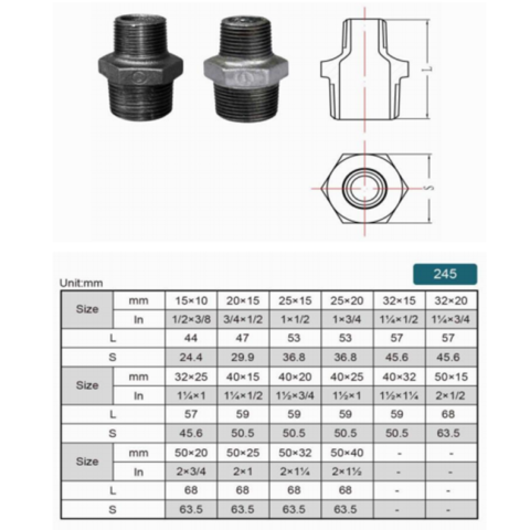 Threaded Nipple Reducer Fig.245 - Jianzhi Pipe Fittings